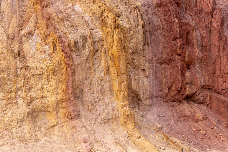 Yellow-red Shaded Rock Layer Surface Stock Image - Image of sandstone ...