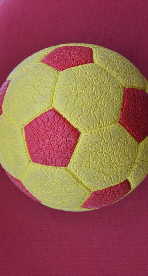 Yellow Red Soccer Ball Texture Stock Photo - Image of brazil ...