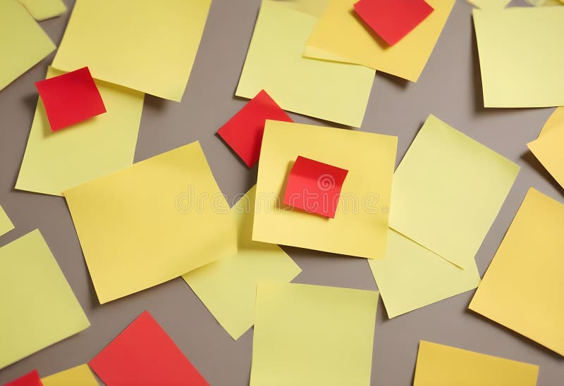 Yellow and Red Sticky Notes on Grey Background Stock Vector ...