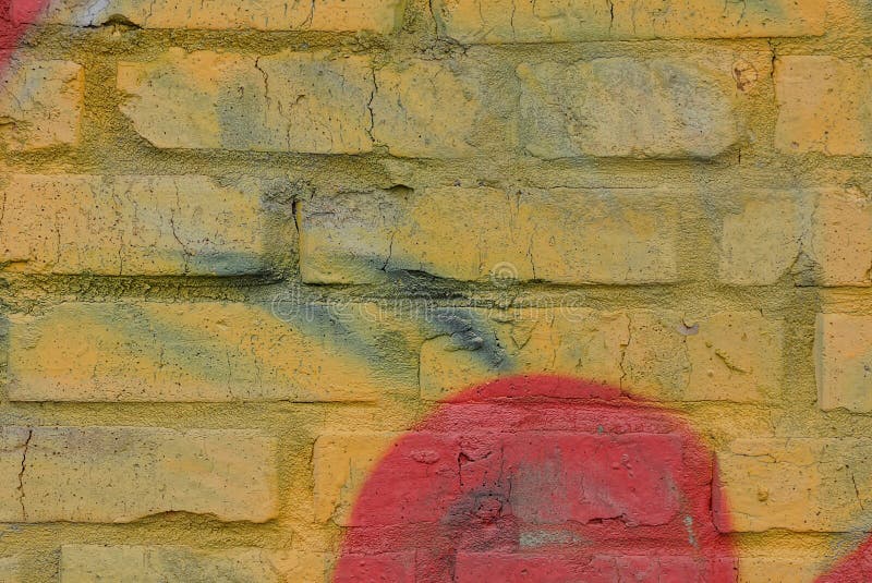 Yellow Red Stone Texture of Bricks in the Wall of the House Stock Image ...