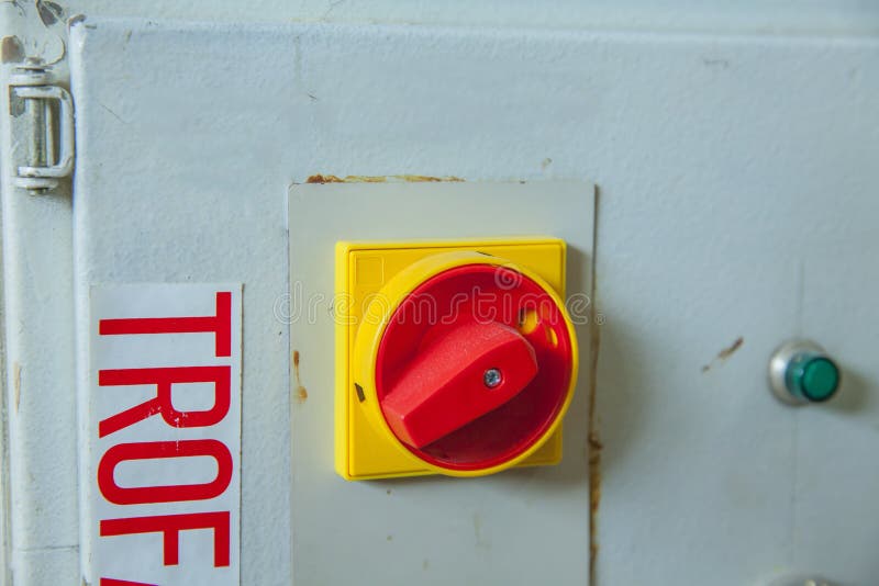 Yellow and red switch stock image. Image of conference - 181419697