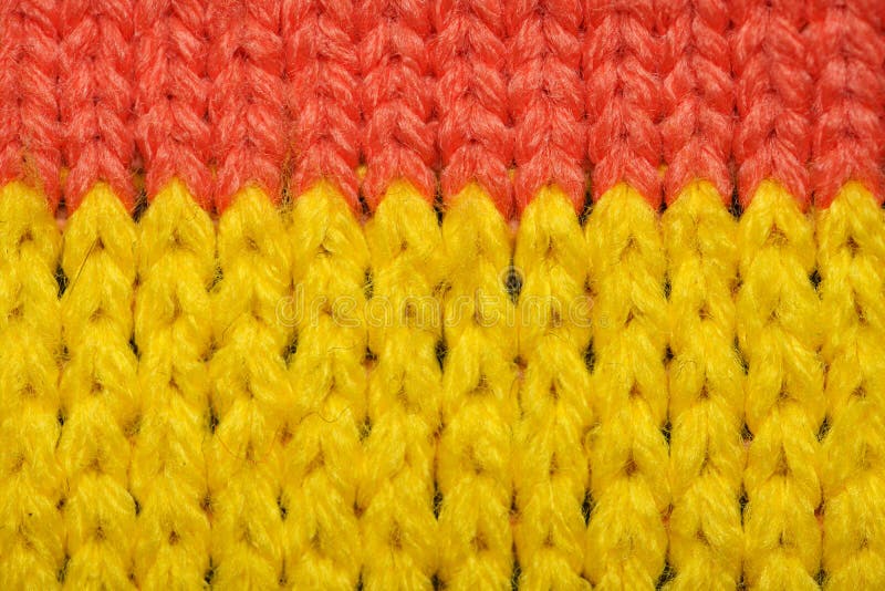 Yellow and Red Synthetic Knitted Fabric Texture Stock Photo - Image of ...