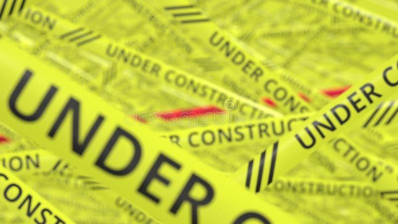 Yellow and Red Warning Tapes with CAUTION and NO ENTRY Text. Conceptual ...