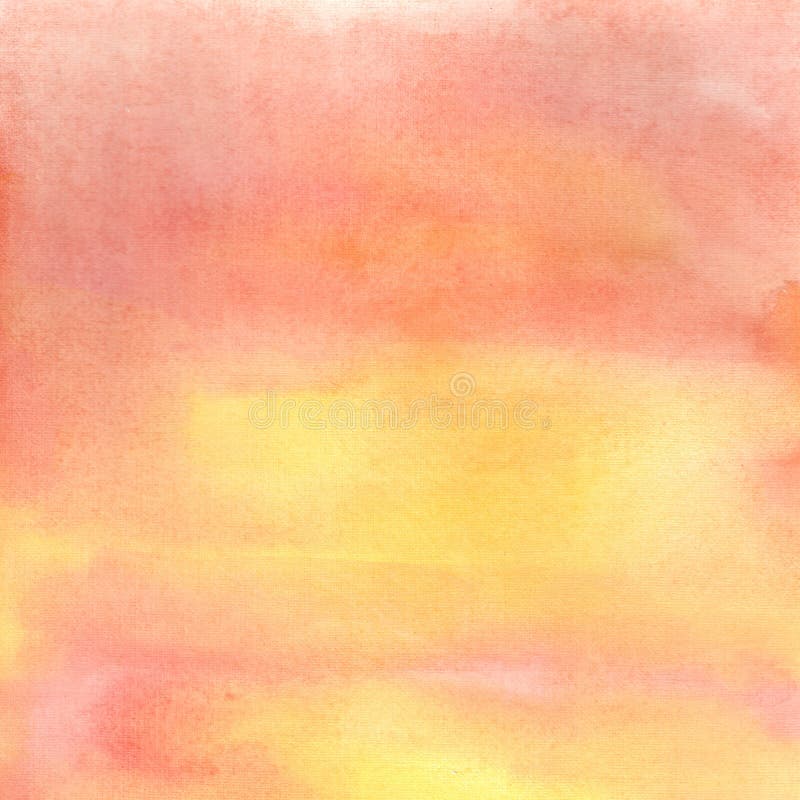 Yellow and Red Watercolor Hand Drawn Background Stock Illustration ...