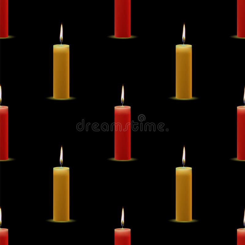 Red Yellow Wax Candles Set stock vector. Illustration of decoration ...