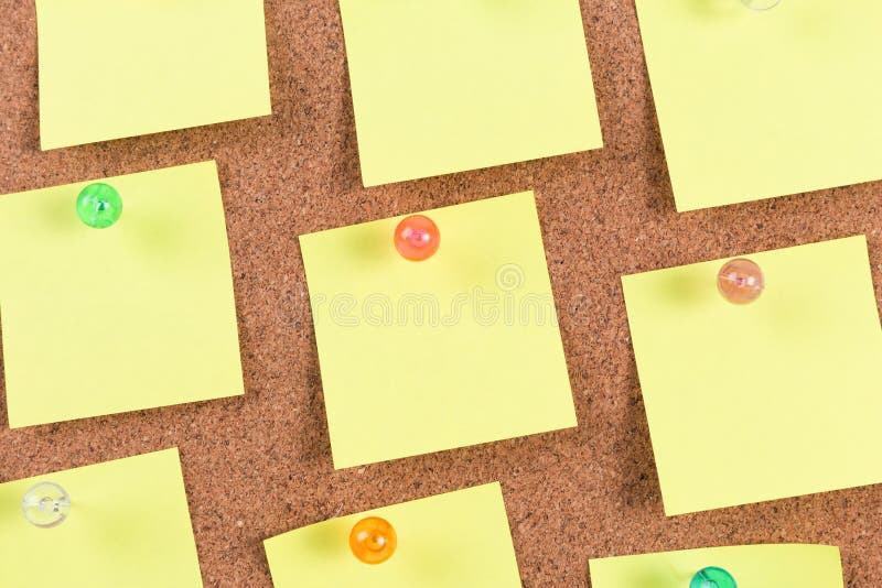 Yellow Reminder Sticky Note on Cork Board Stock Photo - Image of ...