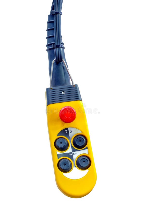 Yellow Remote Control for Industrial Hoist Stock Photo - Image of ...