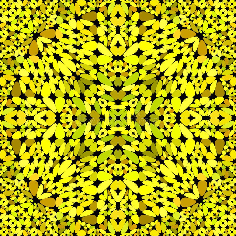 Yellow Repeating Kaleidoscope Pattern Background Design - Abstract ...