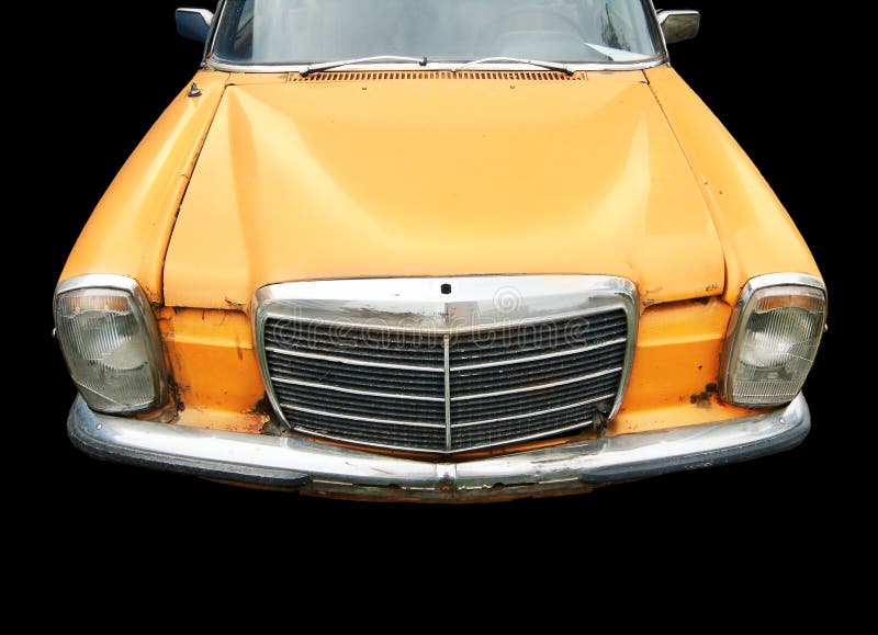 Yellow retro car stock image. Image of bumper, isolate - 5354901