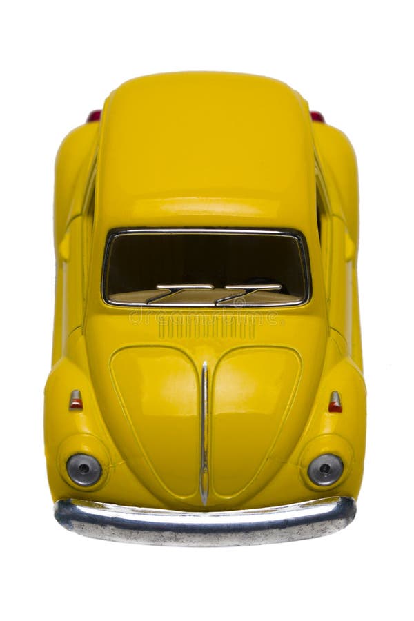 Yellow Retro Car Isolated on White Background Stock Image - Image of ...