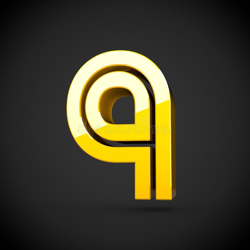 Yellow Retro Number 9 Isolated on Black Background Stock Illustration ...