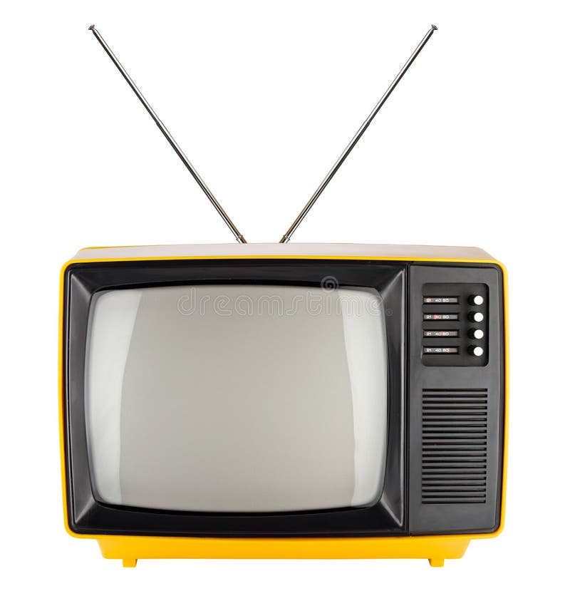 Yellow retro tv stock photo. Image of channel, broadcast - 30642590