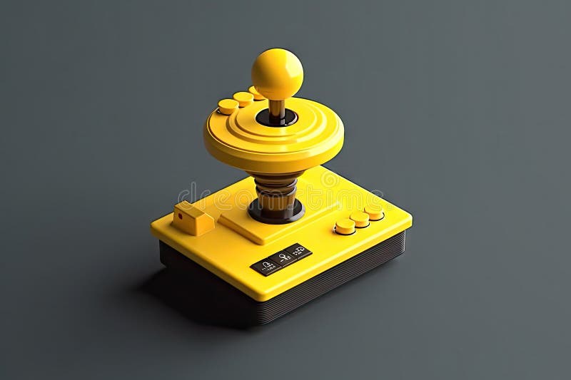 Yellow Retro Wireless Joystick 3d Illustration 3d Render Stock ...