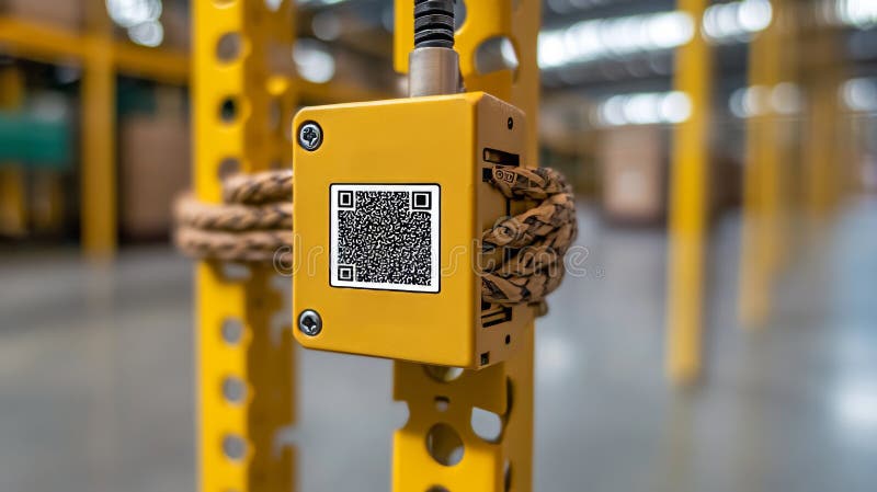 Yellow RFID Scanner with QR Code for Warehouse Inventory Management and ...