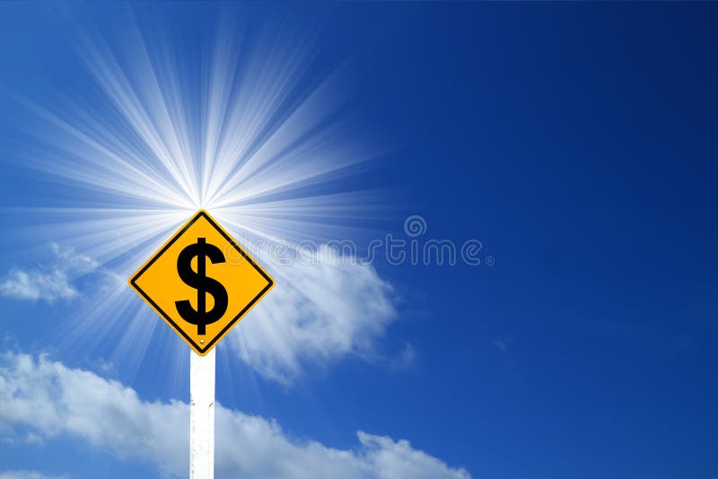 Dollar on road sign. stock image. Image of highway, capital - 7863439