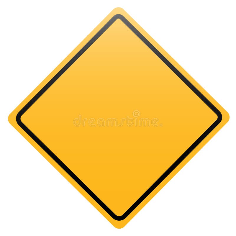 Yellow Triangle Road Sign Isolated on White Stock Vector - Illustration ...