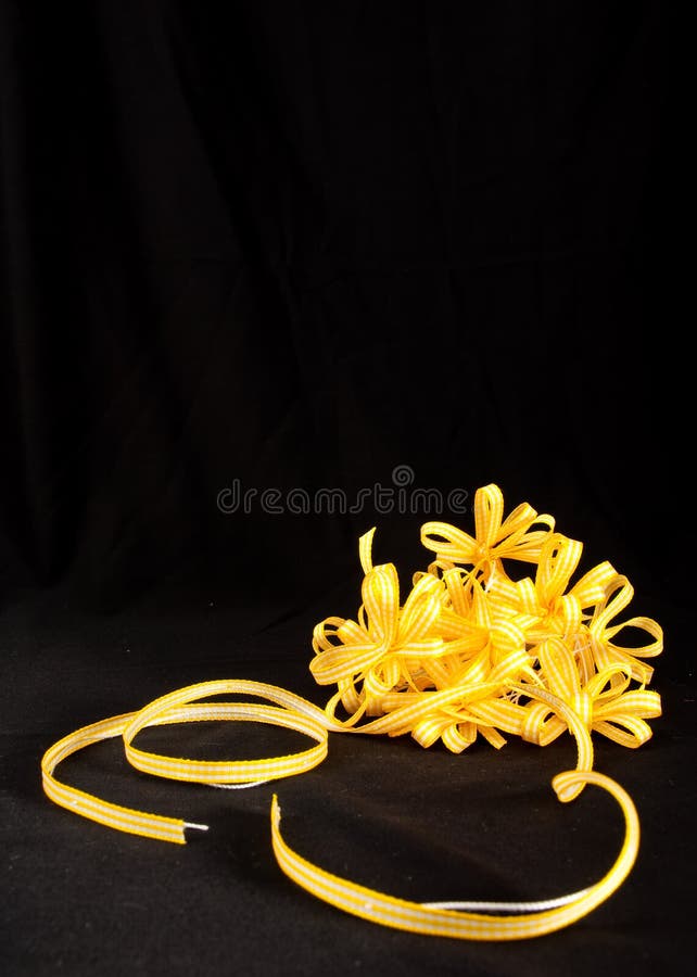 Yellow Ribbon Bookmark for a Book. Open Bible Stock Image - Image of ...