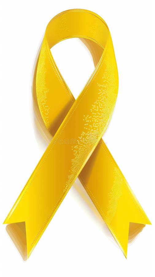 Yellow Ribbon for Awareness Isolated Stock Image - Image of yellow ...