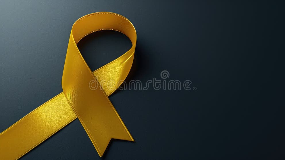 Yellow Ribbon on Black Background Stock Image - Image of yellow, simple ...