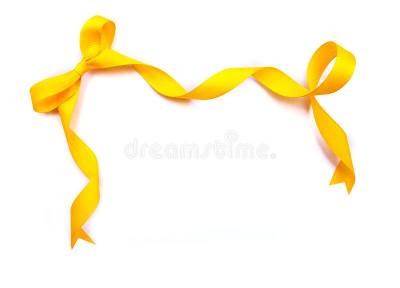 Yellow Ribbon Frame with Bow Stock Image - Image of rectangular, curved ...