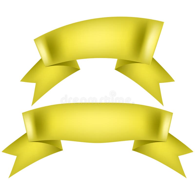 Yellow Ribbon Collection Isolated on White. EPS 10 Vector Stock Vector ...