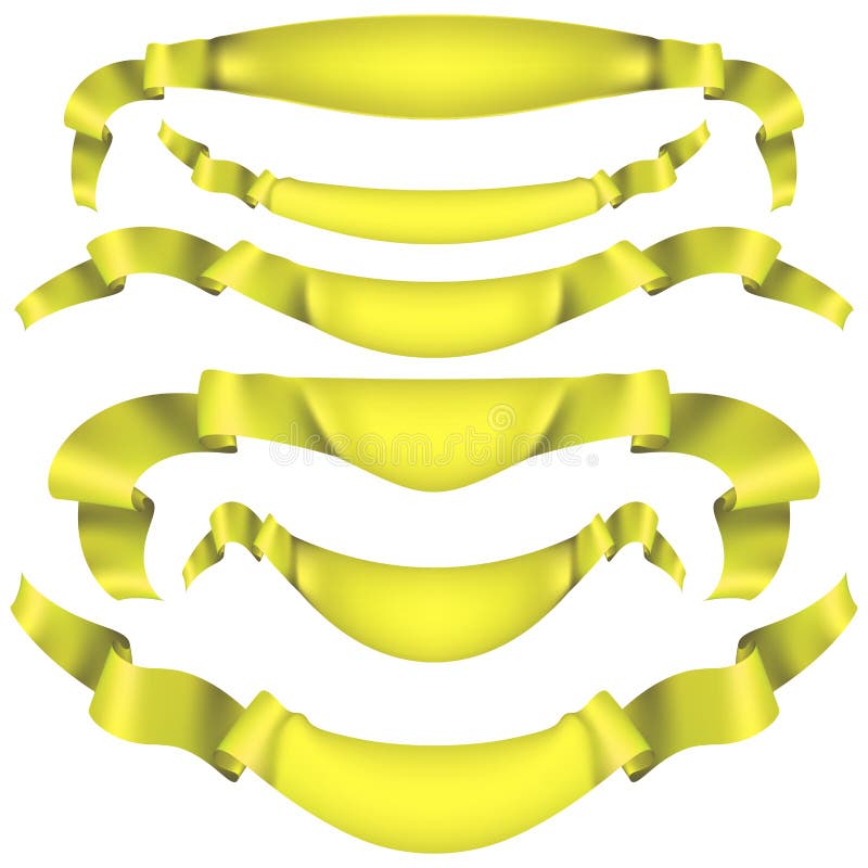 Yellow Ribbon Collection Isolated on White. EPS 10 Vector Stock Vector ...