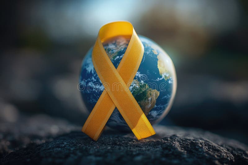 Yellow Ribbon on Earth stock illustration. Illustration of yellow ...