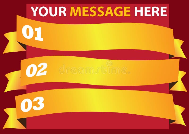 Yellow ribbon with numbers stock vector. Illustration of element - 28029983