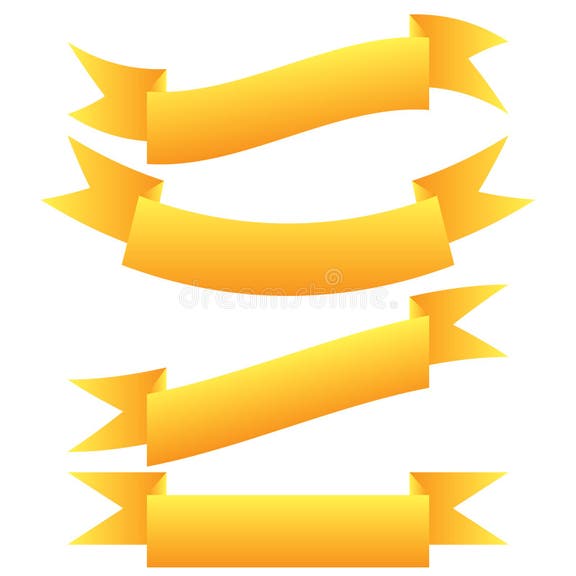 Yellow ribbon set. stock vector. Illustration of bookmark - 45425168