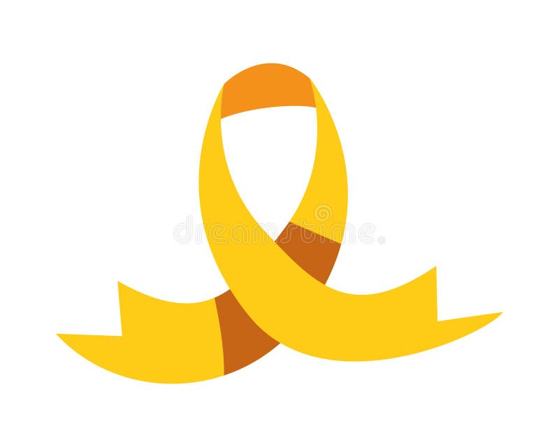 Yellow Ribbon Simple Design for Awareness Stock Illustration ...