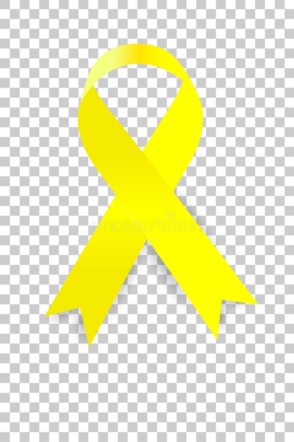 Yellow Ribbon with Soft Shadow at Transparent Effect Background Stock ...