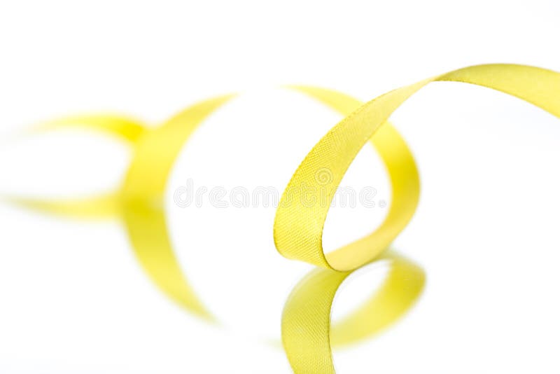 Yellow ribbons stock photo. Image of greeting, curled - 35462072