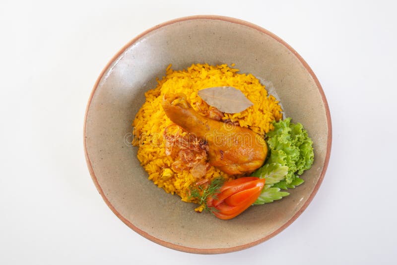 Yellow Rice with Chicken or Chicken Biryani Stock Image - Image of ...