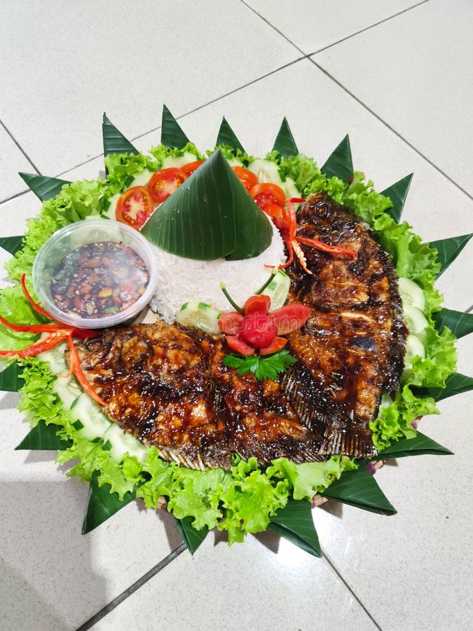 Yellow Rice Cone Typical of Indonesia Stock Photo - Image of cone ...