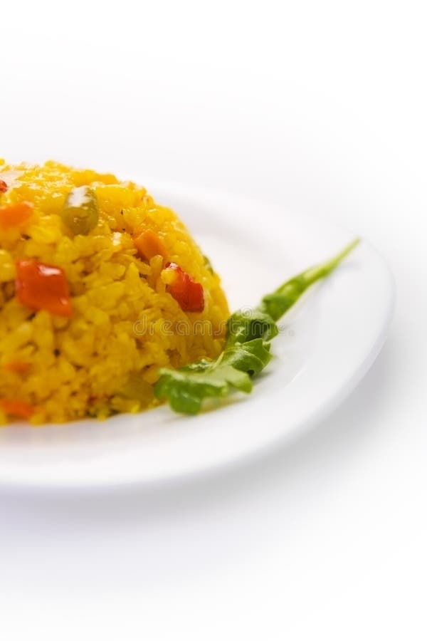 Yellow rice in dish stock image. Image of traditional - 25565693