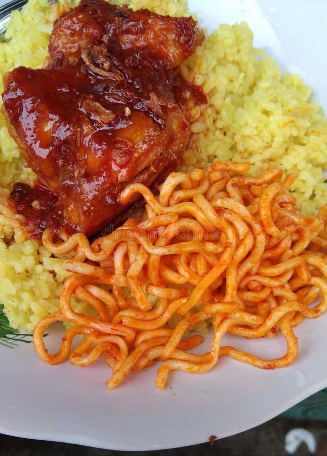 Yellow Rice Indonesian Breakfast Stock Photo - Image of food ...