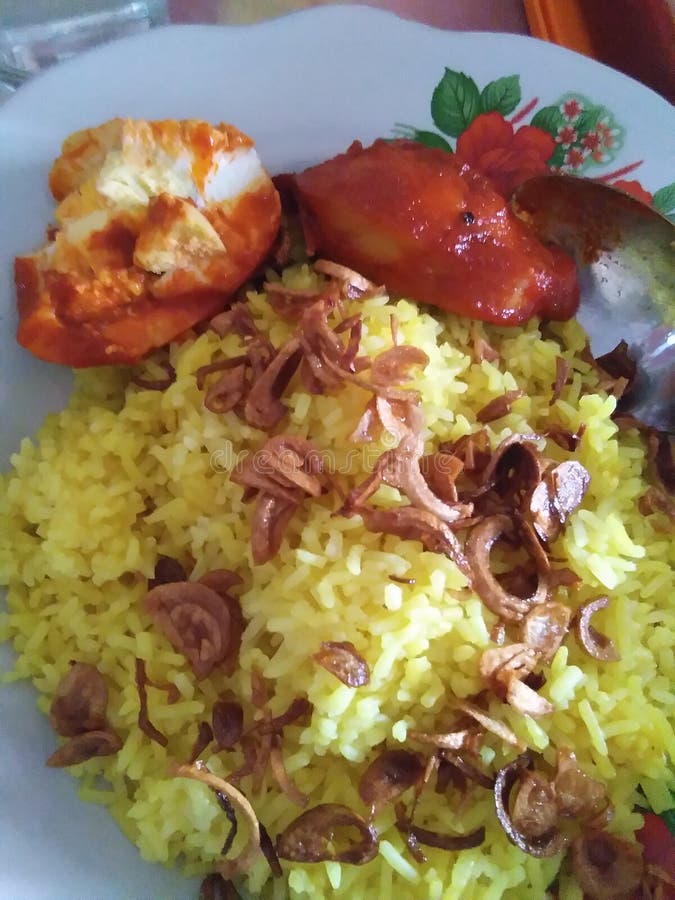 This Food is Yellow Rice Typical of Indonesian People Stock Photo ...