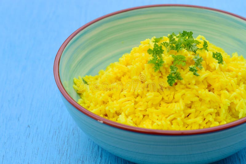 Yellow rice stock image. Image of yellow, side, indonesian - 72406335
