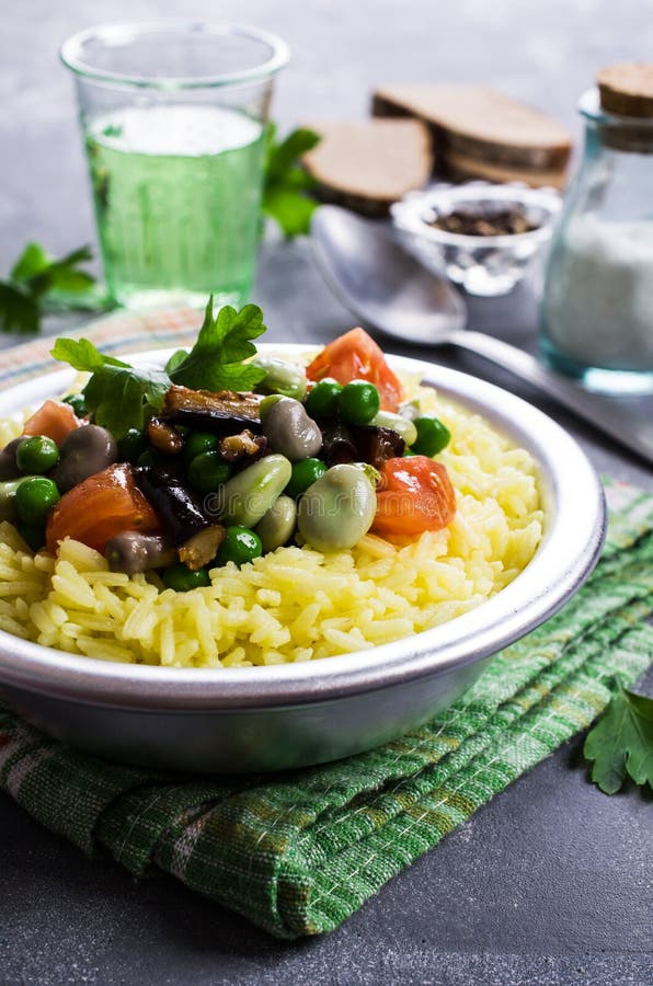 Yellow Rice with Vegetables Stock Photo - Image of mixed, diet: 97600400