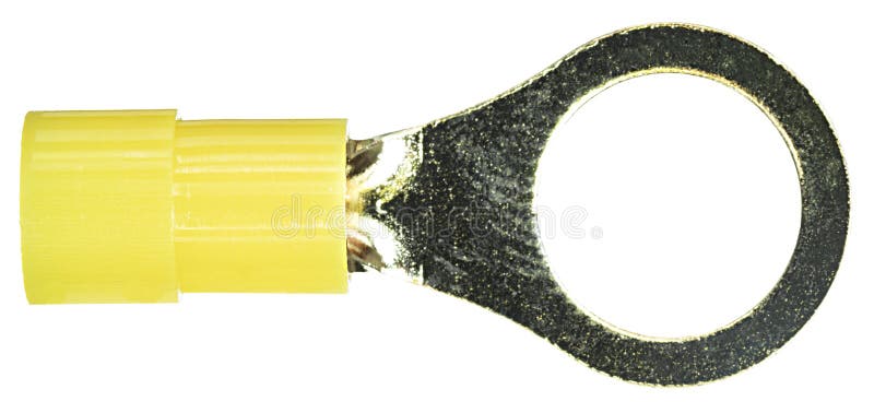 Yellow Ring Connector for Wiring Stock Photo - Image of plug, circle ...