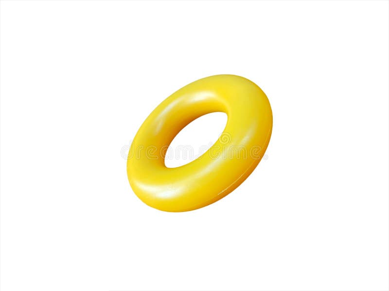 Yellow Ring Toy Pyramid on White Background. Stock Photo - Image of ...
