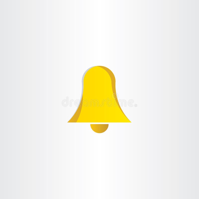 Yellow Ringing Bell Icon Isolated on Orange Background. Alarm Symbol ...