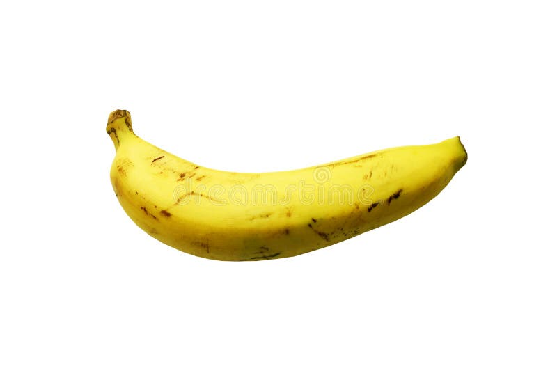 Yellow Ripe Banana Isolated on White Background Stock Image - Image of ...