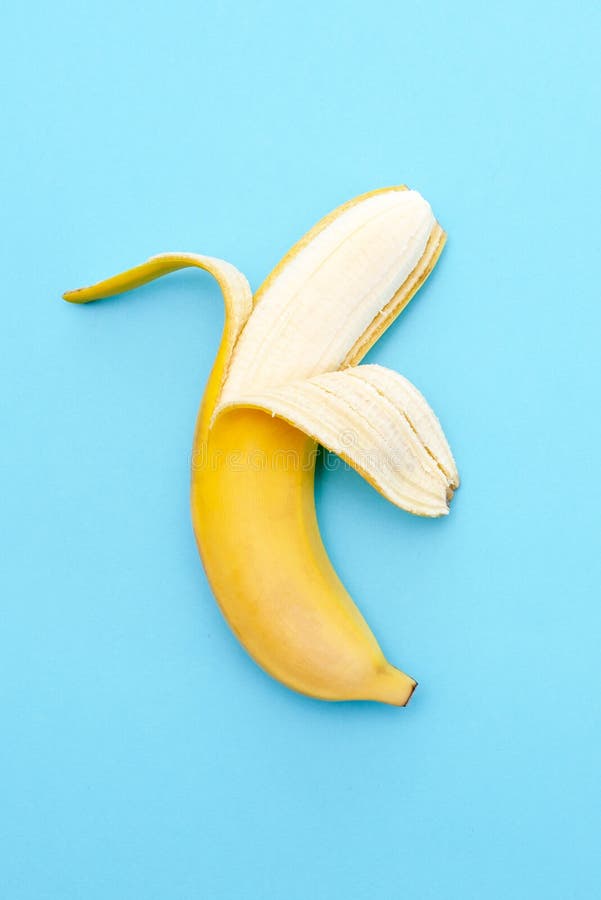 Yellow Ripe Banana Peeled Half Stock Image - Image of appetizing, fruit ...