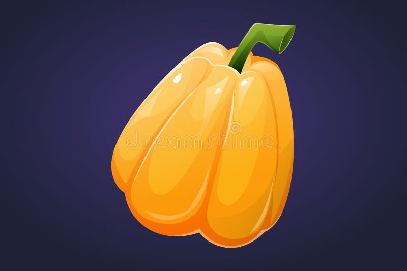 Yellow Ripe Bell Pepper. Vector Isolated Cartoon Vegetable Illustration ...