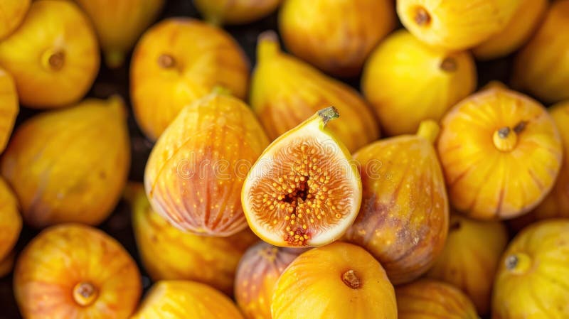 The Yellow Ripe Figs.AI Generated Image Stock Photo - Image of tropical ...
