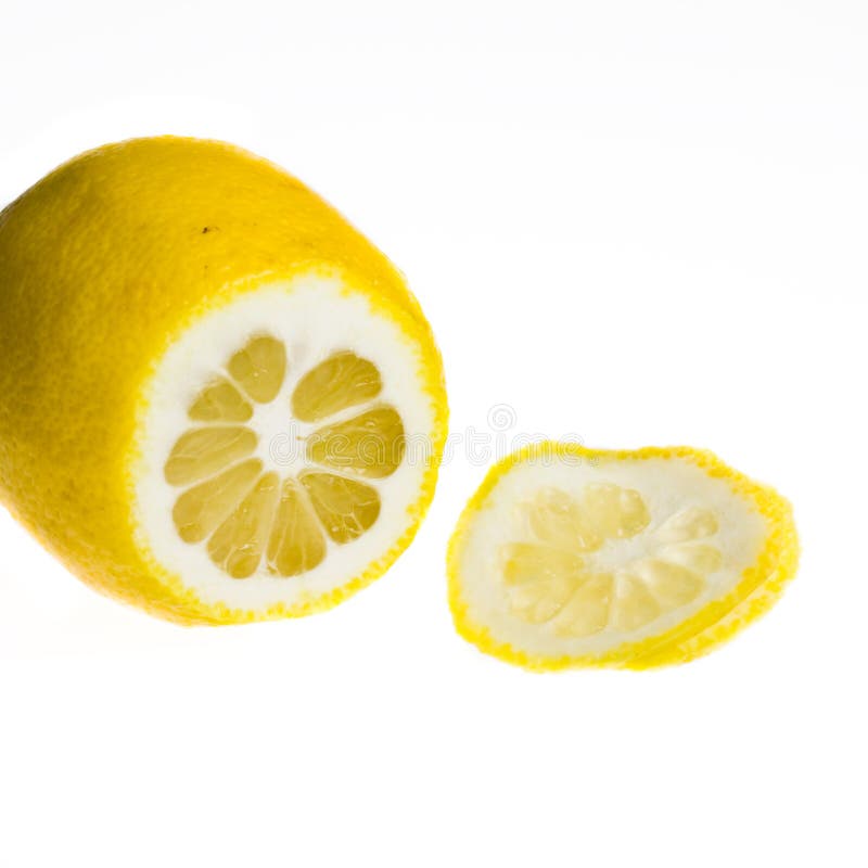 Yellow Ripe Lemon Over the White Stock Image - Image of refreshing ...