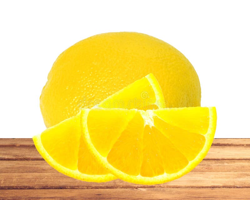 Yellow Ripe Lemon on Table Over the White Stock Image - Image of ...
