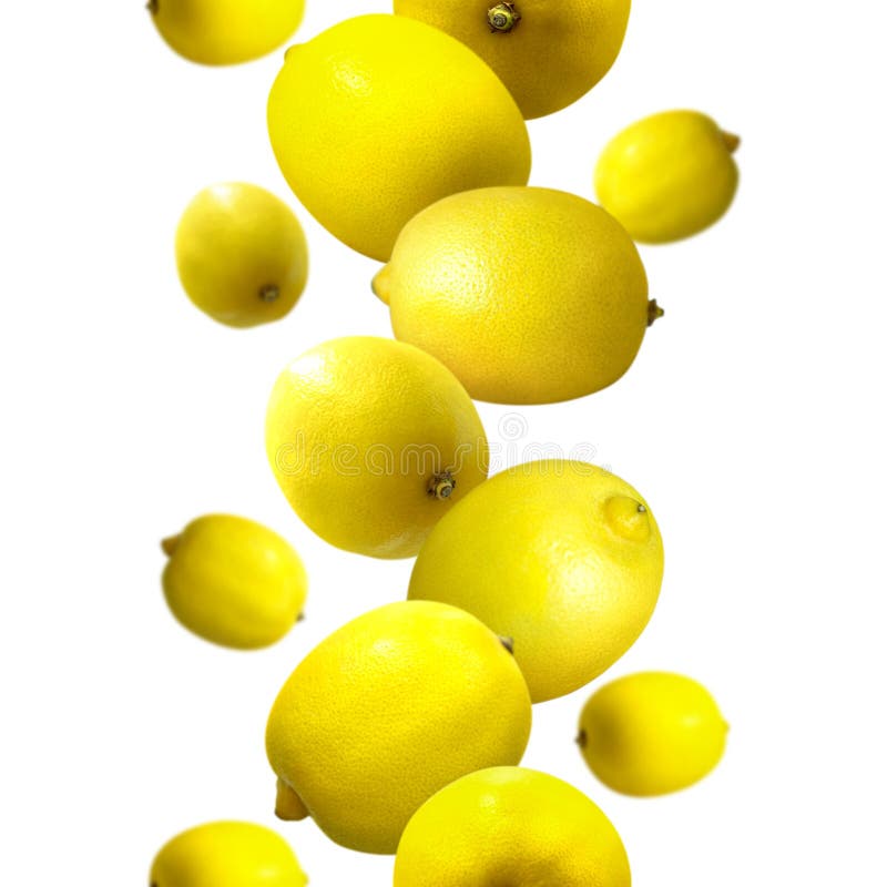 Yellow Ripe Lemons Scattered. Pattern, Module. Close-up, White ...