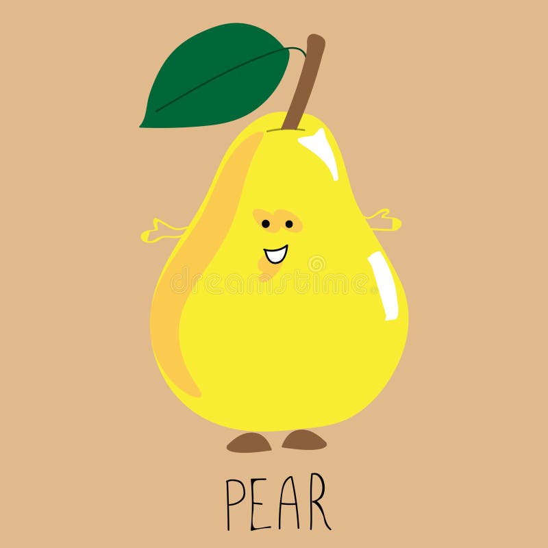 Yellow ripe pear stock vector. Illustration of ripe, cartoon - 70073976